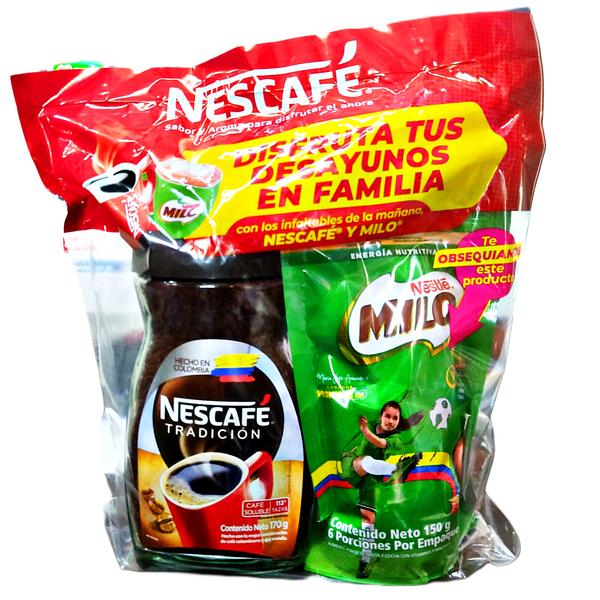Nescafe Tradicional Frasco X 170g + Milo Doypack X 150g