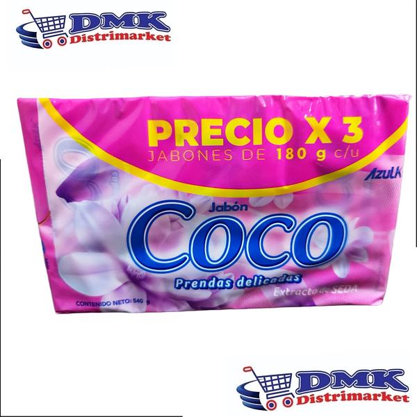Jabon Barra Coco Extracto De Seda Paquete 3 Jabones