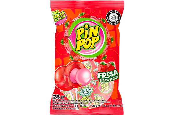 Pin Pop Fresa Bolsa De 24 Unidades